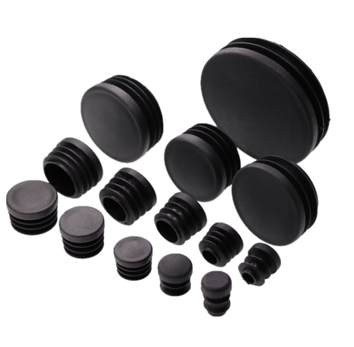 12mm ~76mm Round Plastic Black Blanking End Cap Caps Tube Pipe Inserts ...