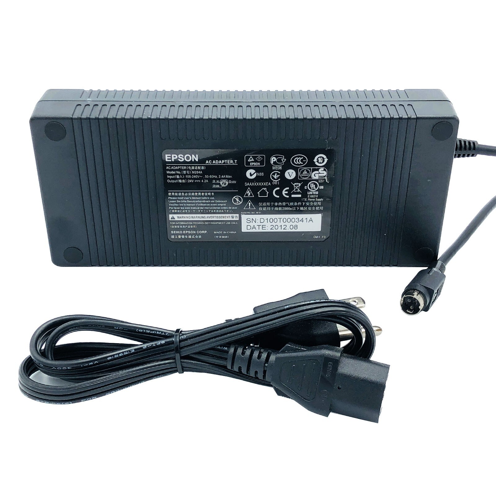 Genuine Epson M284A Power Supply 24V 4.2A 3-PIN AC Adapter For Printer ...