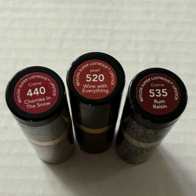 Revlon Super Lustrous Lipstick Lot of 3 Colors New and Sealed 440 - 520 ...