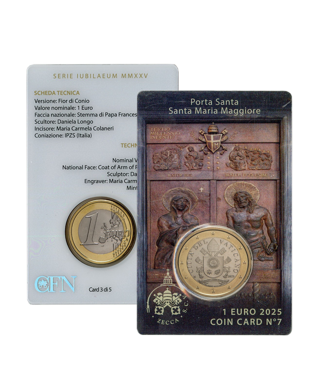 Vatican 2025 : Coincard n°7 "la Porte Sainte" 1 euro 2025. | eBay UK