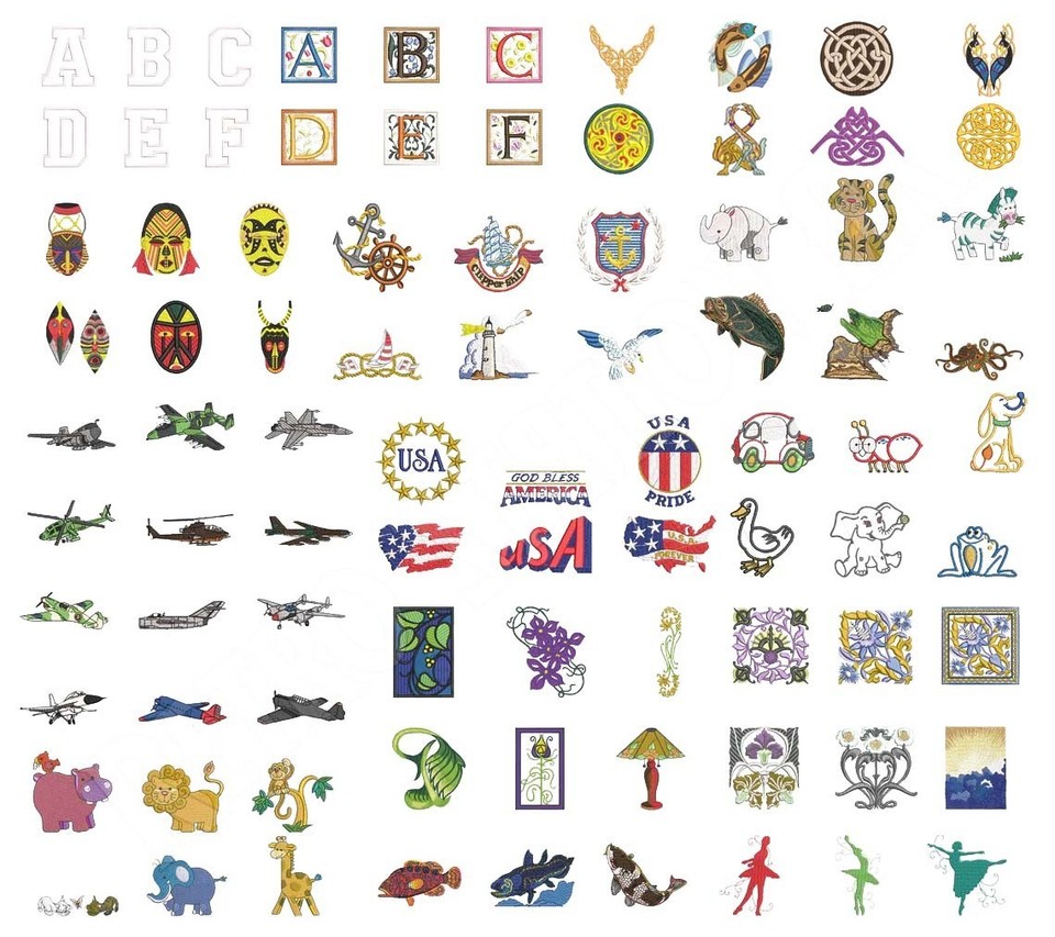 PES Brother Embroidery Designs Files on USB - Over 400,000 | eBay