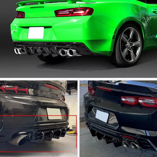 Fits 2016-2024 CHEVY CAMARO SS LT1 LS Rear Bumper Lip Diffuser Glossy ...