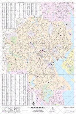 Providence, Rhode Island Zipcode Laminated Wall Map (MSH) | eBay