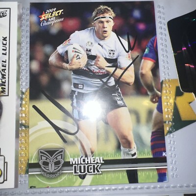Michael Luck Signed 2009 Select Champions NRL card New Zealand Warriors ...