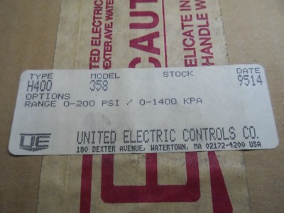 Pressure - United Electric Control Pressure