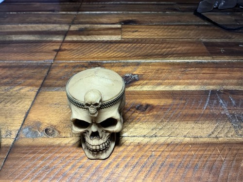 Vintage Super Cool gothic Resin Skull And Little Skull Brass Hinged ...