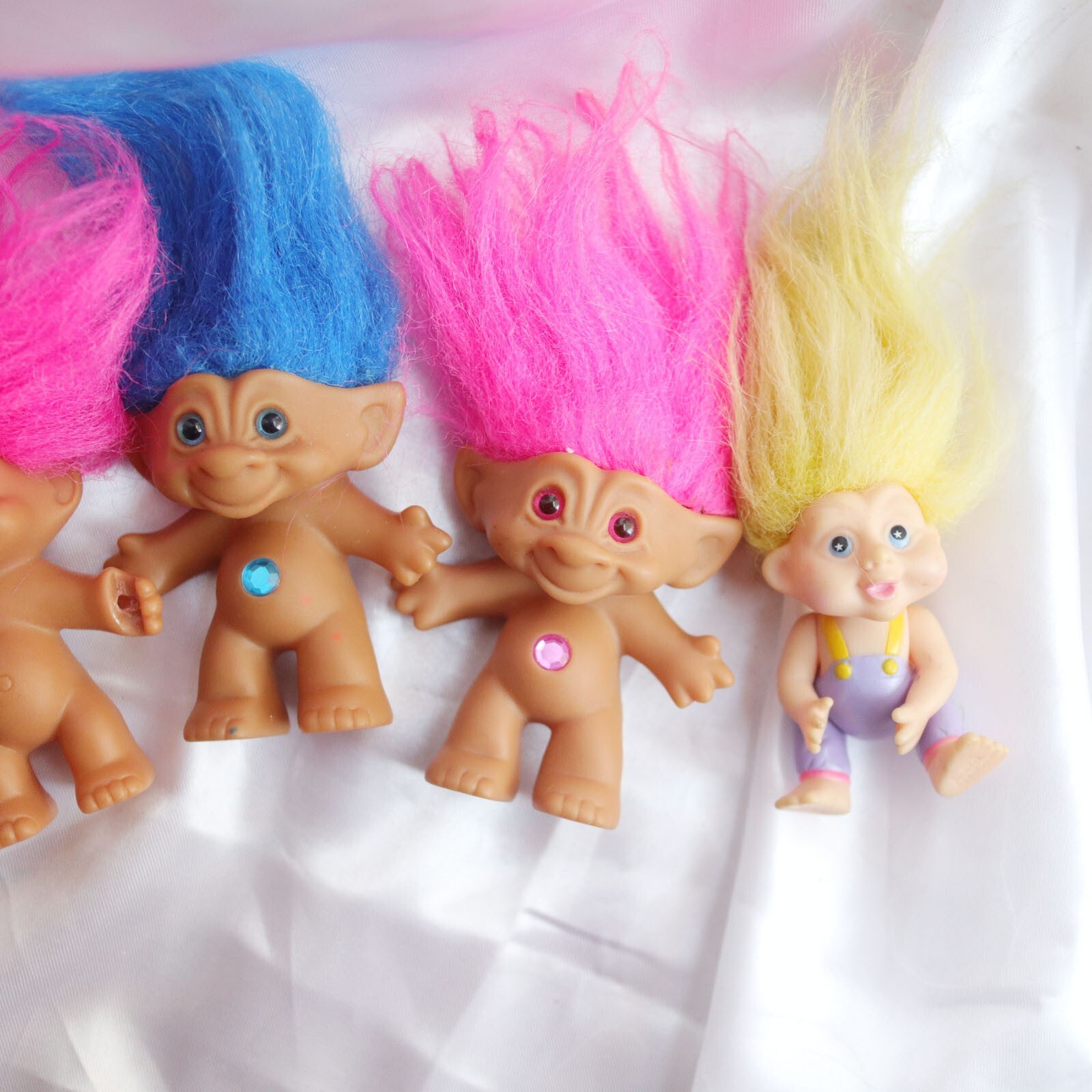 Russ Troll Trolls Dolls Vintage Lot Of 5 Blue & Pink Hair w/ baby ...