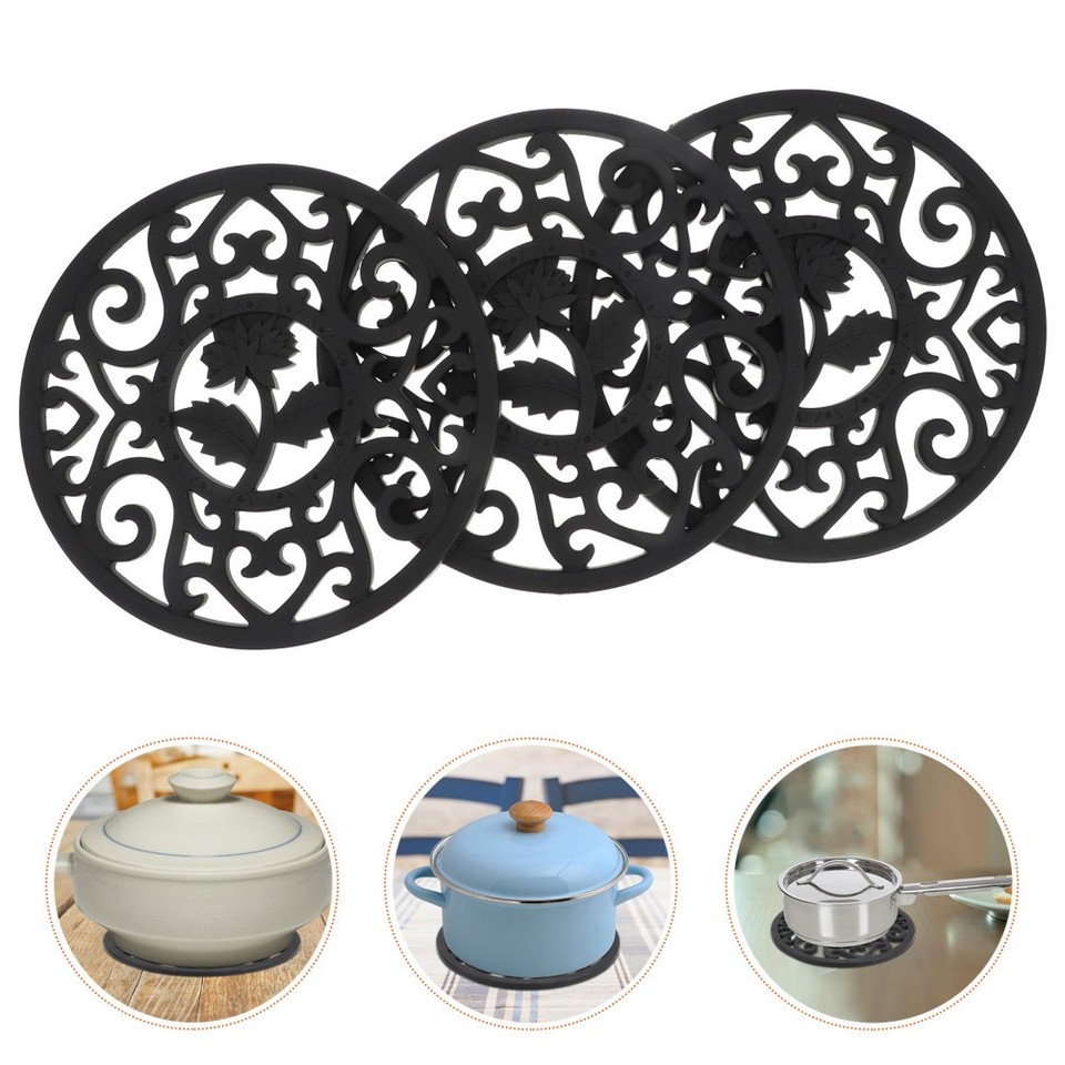 2 Count Pot Holders Heat Resistant Silicone Table Place Mat Pads | eBay UK