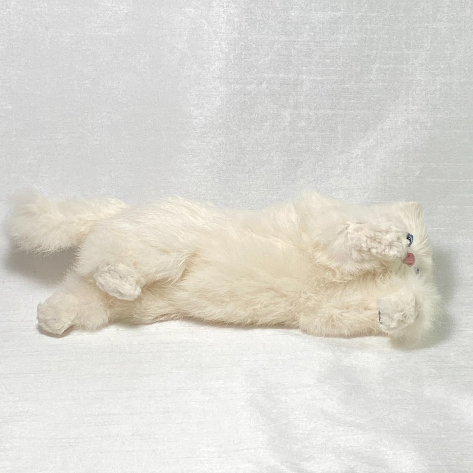 Vintage Rabbit Fur White Cat Kitty Quirky Shelf Decor Animal Taxidermy ...