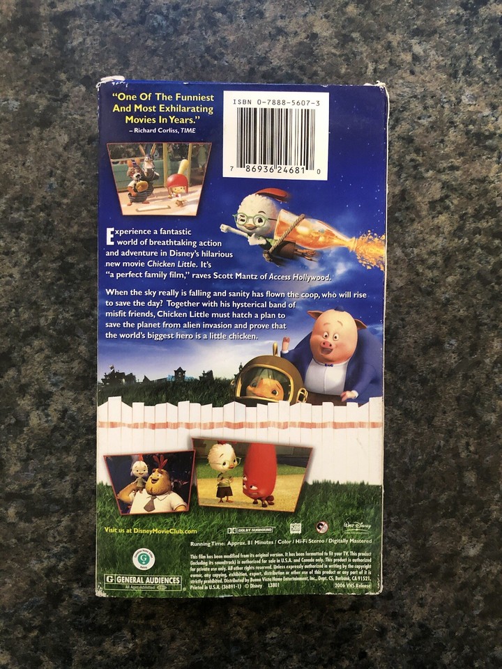 Chicken Little VHS Tape 2006 Disney Movie Club Exclusive Late Release ...