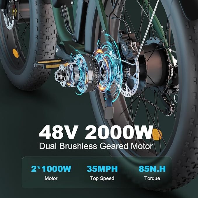 26" Electric Bike For Adults 3000W AWD 37MPH E-Bike Mountain Bicycle ...