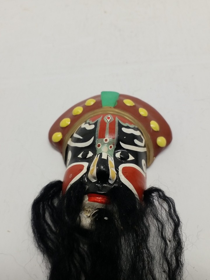 Vtg Chinese opera clay ceramic mask beard small | eBay UK