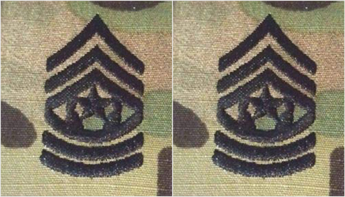US Army OCP MultiCam Command Sergeant Major Rank Sew-On Patches - Pair ...