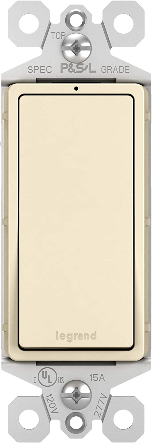 Legrand 15A 3 Way Paddle Wall Switch with LED Locator Light Almond ...