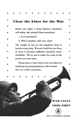 1942 Bell Telephone Systems Vintage Print Ad WW2 Telecommunications ...