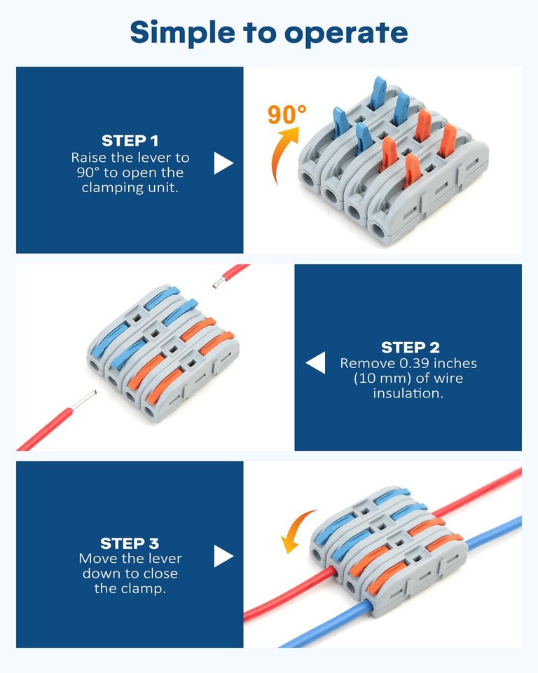 20 PCS Eugiichr Lever Wire Connectors – Quick Connect Nuts Inline ...