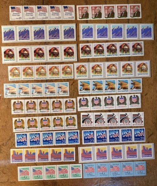 20 MNH coil strips of 5 plate # all different US postage stamps | eBay
