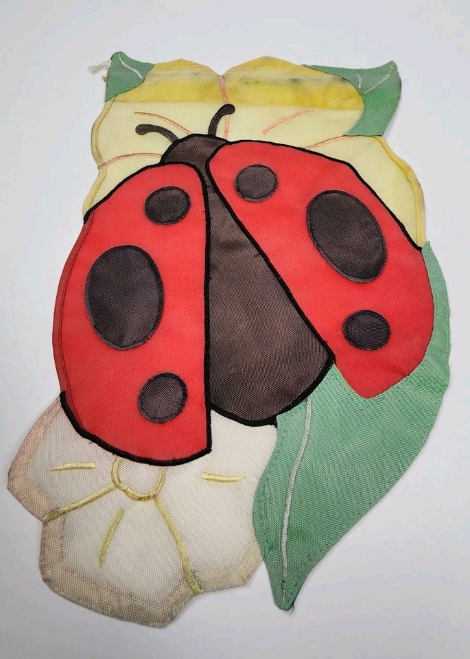 VTG Lady Bug Yard Garden Flag Small Spring Outdoor Decor Summer Black Red Green | eBay