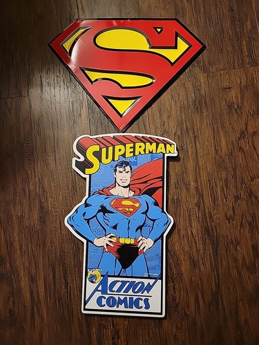 Superman X2 Lot Action Comics Signs Hanging DC Comics Open Road New ES ...