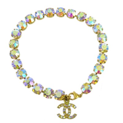 Chanel Rhinestone Chain Anklet Gold 95P 123480 | eBay