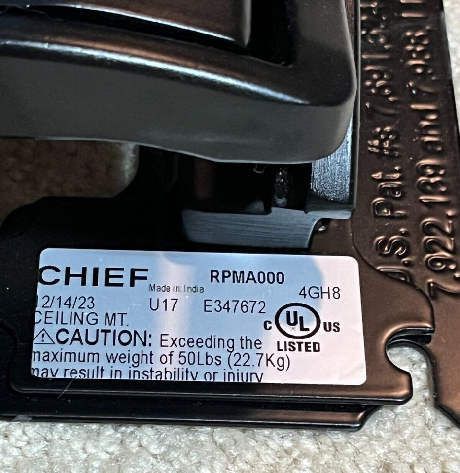 Chief RPMA000 Projector Mount w/ Ceiling Mount and 6 Inch Pole | eBay
