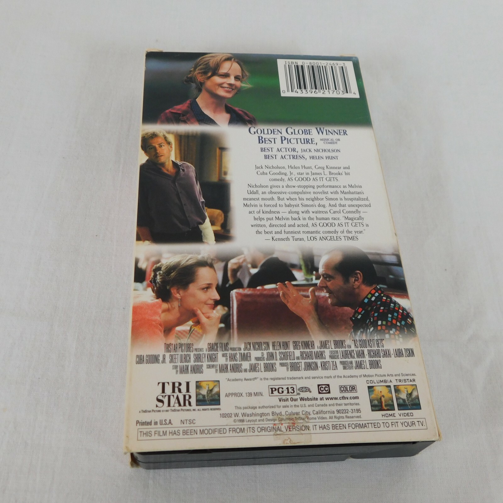 As Good as It Gets VHS 1998 Jack Nicholson Helen Hunt Greg Kinnear Cuba ...