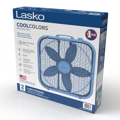 Lasko 20" Cool Colors 3-Speed Box Fan, Weather-Resistant Motor, 22.5 ...