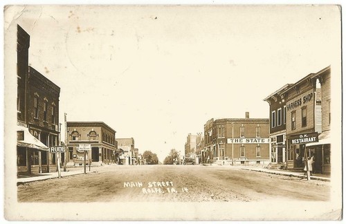 Rolfe Iowa IA ~ Main Street & O.K. Restaurant ~ RPPC Real Photo ...