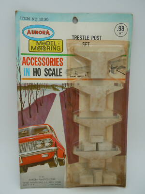 AURORA MODEL MOTORING TRESTLE POST SET NEW ON CARD ~ 10 PC SET ~ #1530 ...