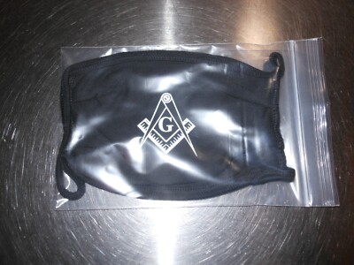 MASONIC BLACK FACE MASK FREEMASON Compass & Square Washable Reusable | eBay