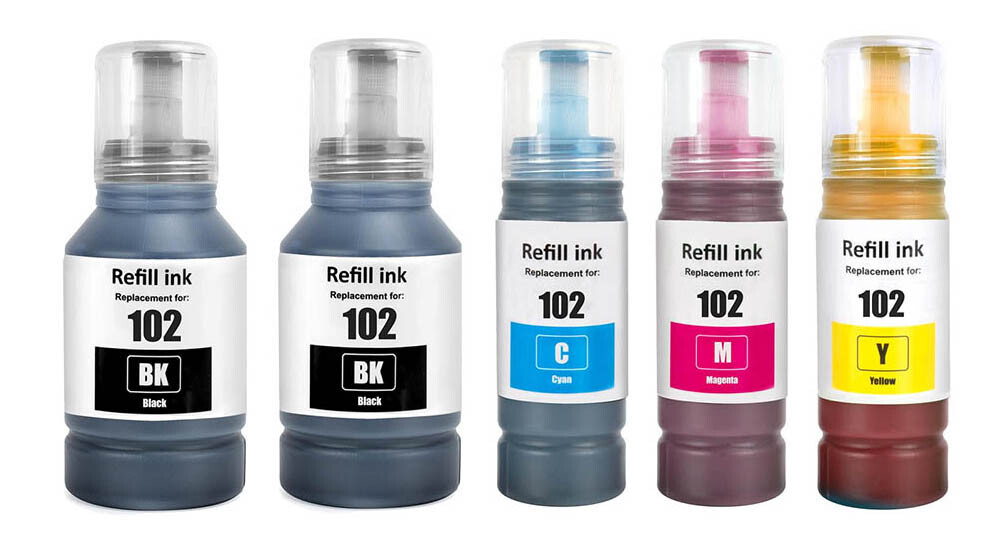 Compatible Inks 102 for EPSON EcoTank ET-2751 2756 2850 2851 2856 3700 ...
