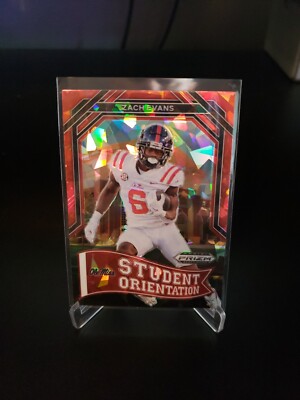 Zach Evans 2023 Prizm Draft Student Orientation Rookie Red Ice Prizm ...