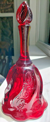 Fenton Glass 7" Ruby Red Bell with Paisley Swirl Design ~ Glows too! | eBay