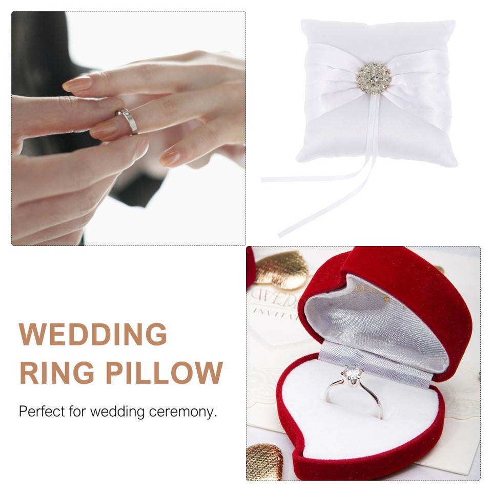 10 *10cm Rhinestone Ring Pillow Bride Bridal Wedding Rings Bearer | eBay UK