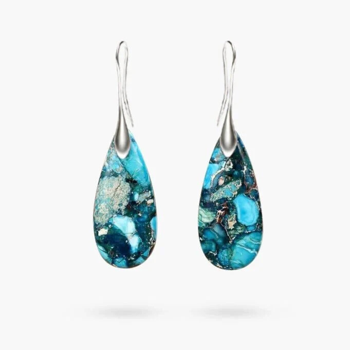 Natural Blue Imperial Jasper Stone Ocean Energy Protection Teardrop ...