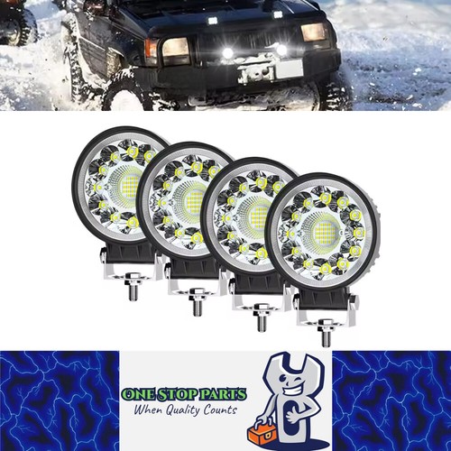 4 x Round LED Work Light 112mm 99W 12-24V 6000K Spot Flood Beam Combo ...