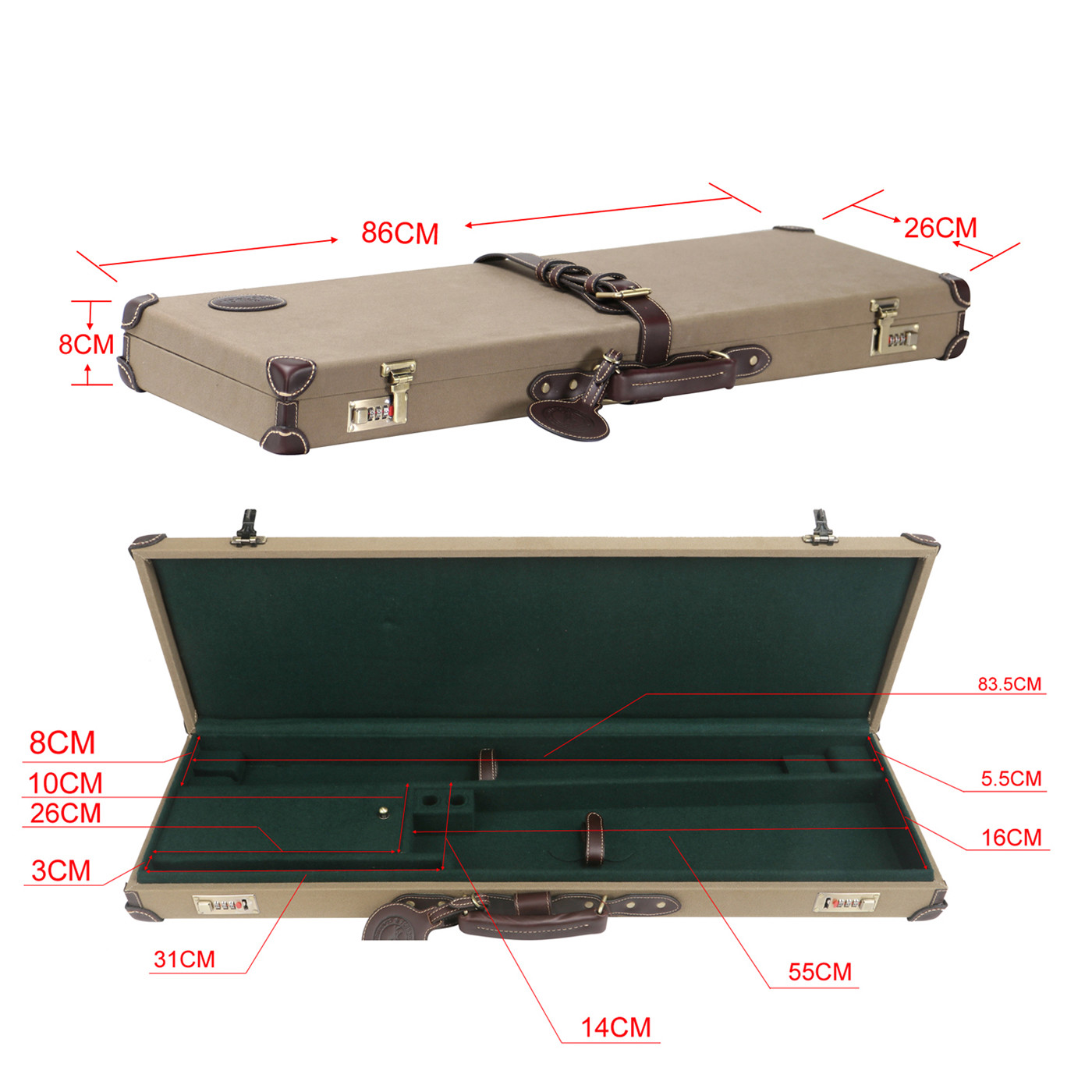 Tourbon Gun Case Box Safe Storage Shotgun Lockable Hard Case Cabinet 32 ...