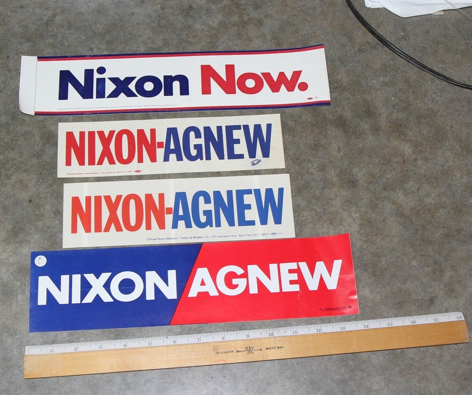 Lot of 12 original 1968 & 1972 Richard Nixon Bumper Stickers | eBay
