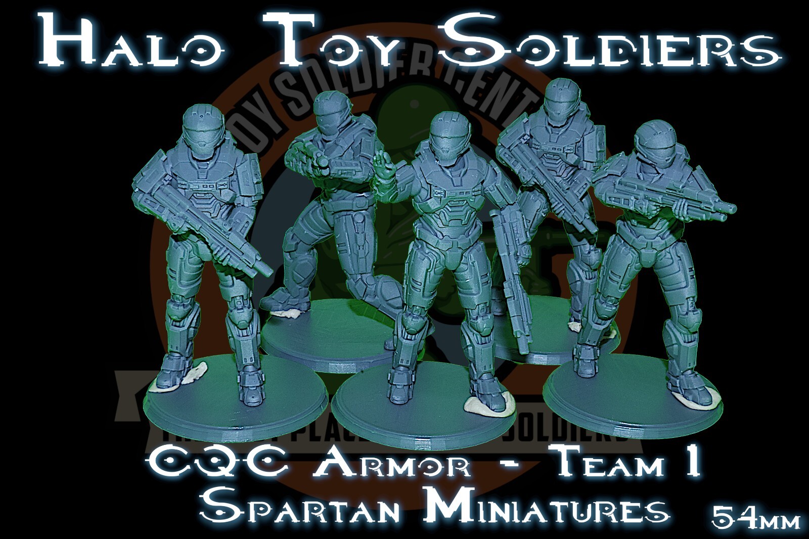 Halo Toy Soldiers - CQC Spartan 54mm (1:32 Scale)- 5 Man Squad - Series ...