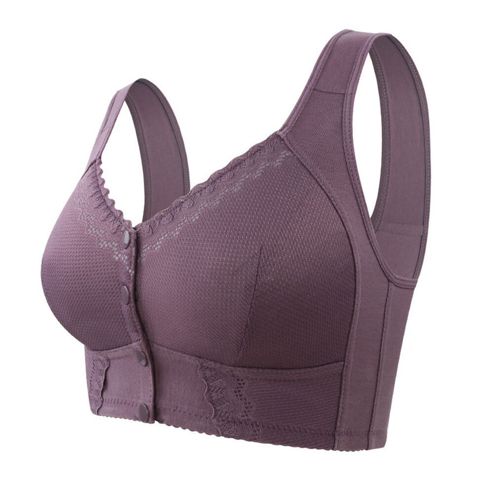 Women's Front Closure Push Up Bra Wireless Vest Bralette Underwear ...
