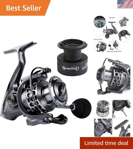 Ultra-Smooth 13+1 BB Lightweight Spinning Fishing Reel with Spare ...