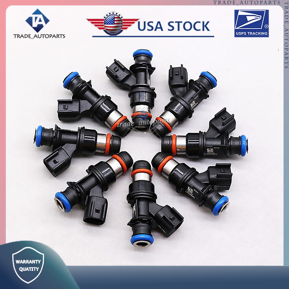 Set of 8 Fuel Injectors For 2004-2010 Chevrolet Buick GMC Cadillac ...