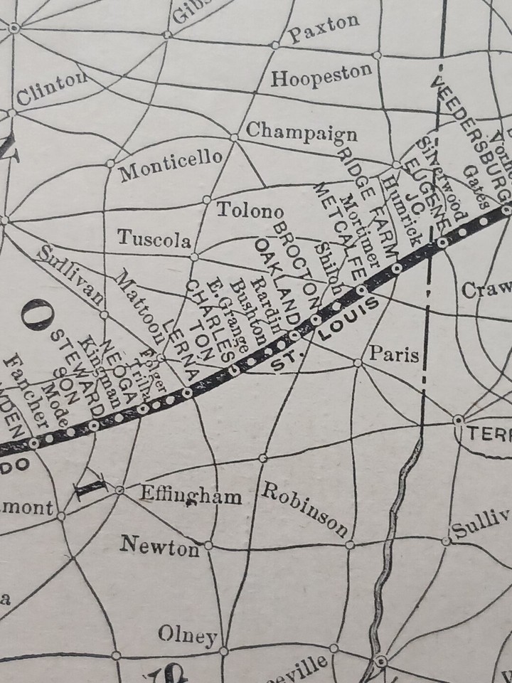 1890 train route map TOLEDO ST LOUIS & KANSAS CITY RAILROAD all ...