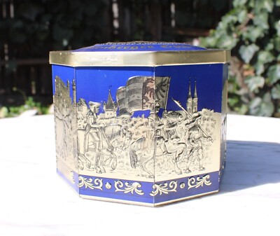 Vintage Empty Blue Gold German Gingerbread Tin Wicklein Nuremberg ...