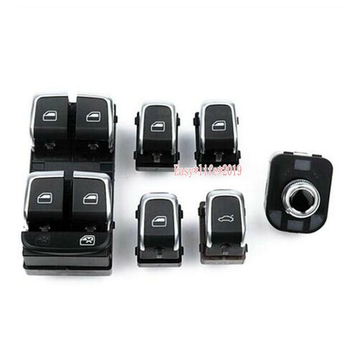 6Pcs Set Chrome Master Window Mirror Trunk Switch For Audi A4 S4 B8 Q5 ...