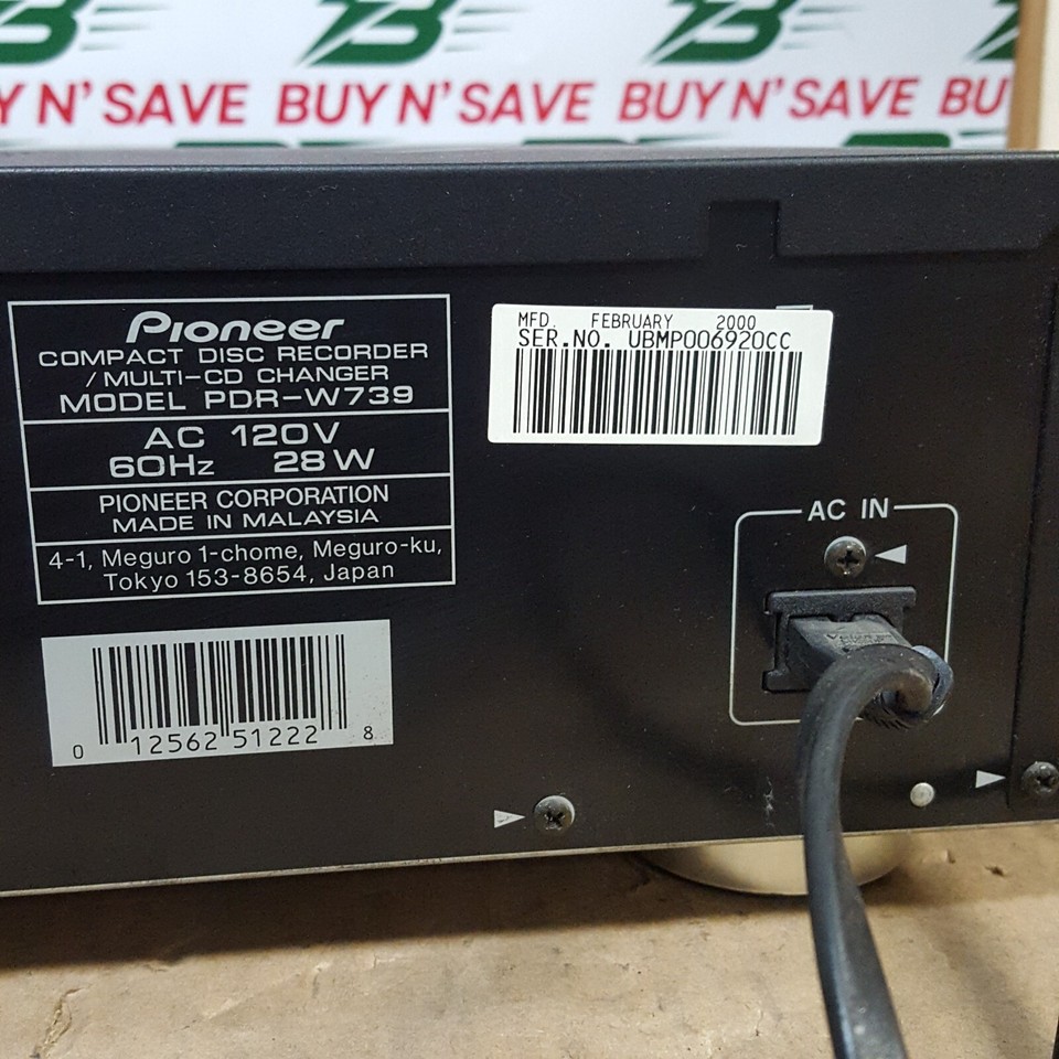 Pioneer PDR-W739 Compact Disc Recorder/Multi-CD Changer w/PwrCrd ...