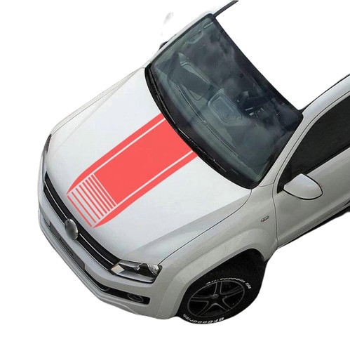 Fit For VW Amarok Car Hood Sticker Graphics Bonnet Racing Stripe Sport ...
