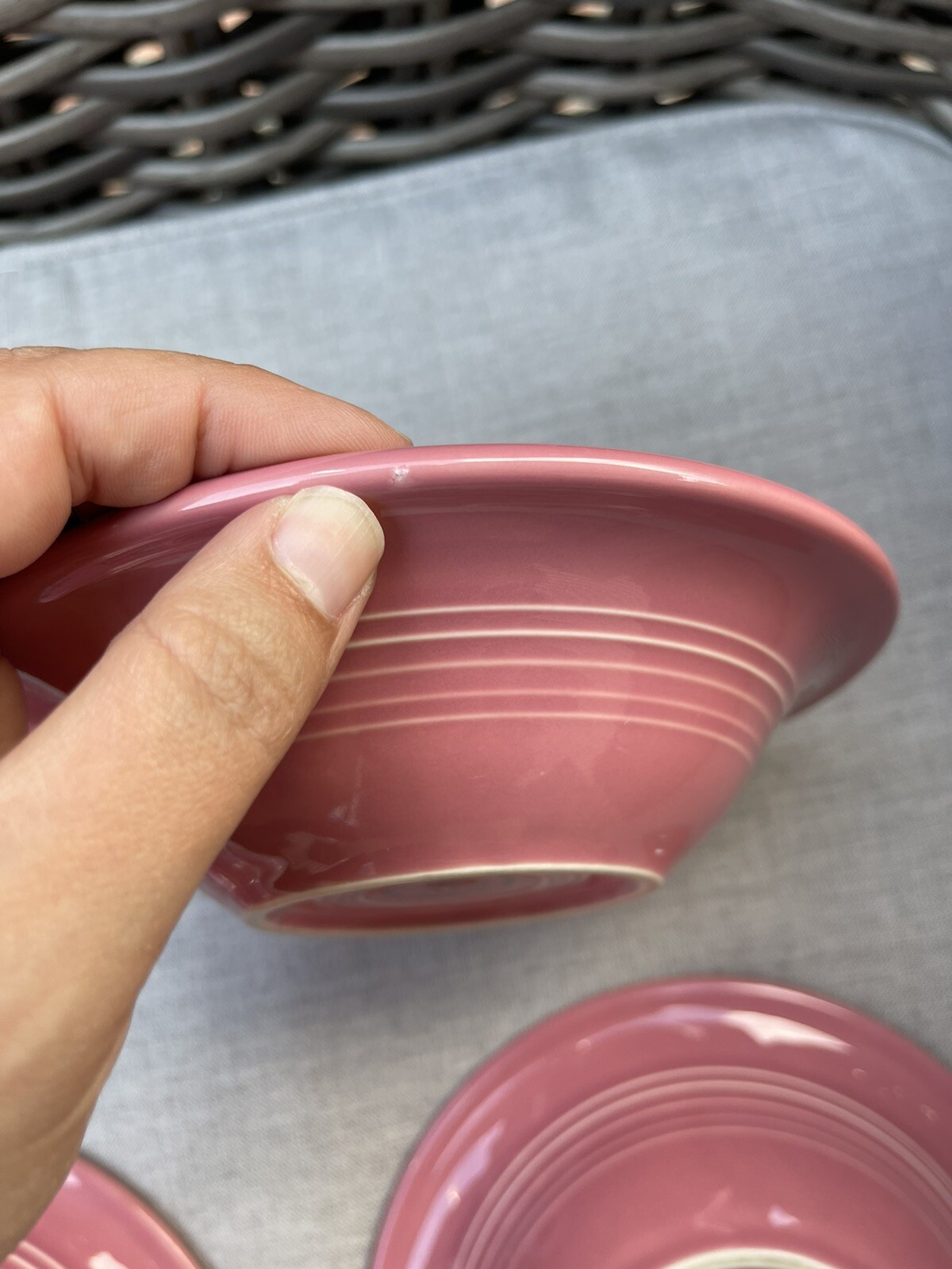 Fiestaware Rose Stacking Stackable Cereal Bowl Fiesta Retired Pink Bowl ...