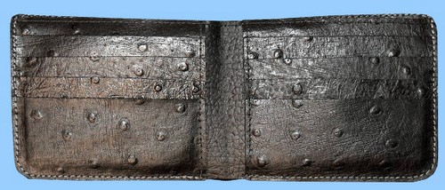 New MEN GENUINE NATURAL WALLEYE LEATHER-FISH SKIN-BIFOLD WALLET-CASH ...