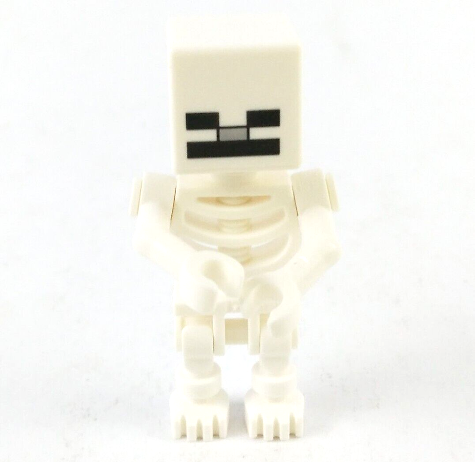 LEGO® White Skeleton Minifigure™ Curved Arms min011 Minecraft | eBay